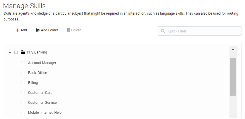 Create and manage agent skills - Genesys Documentation