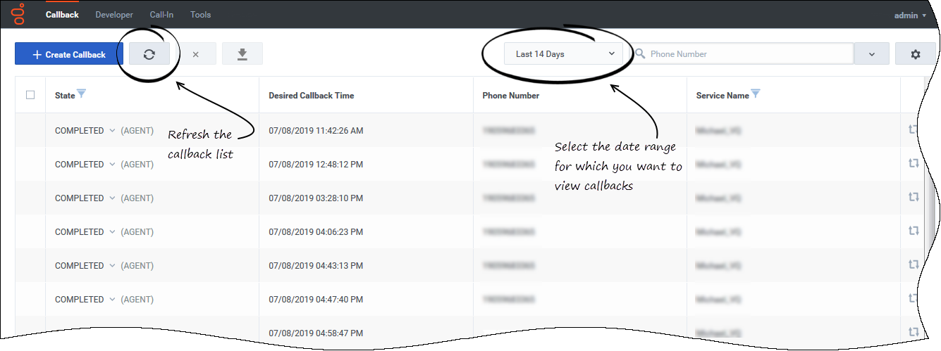 Managing callbacks - Genesys Documentation